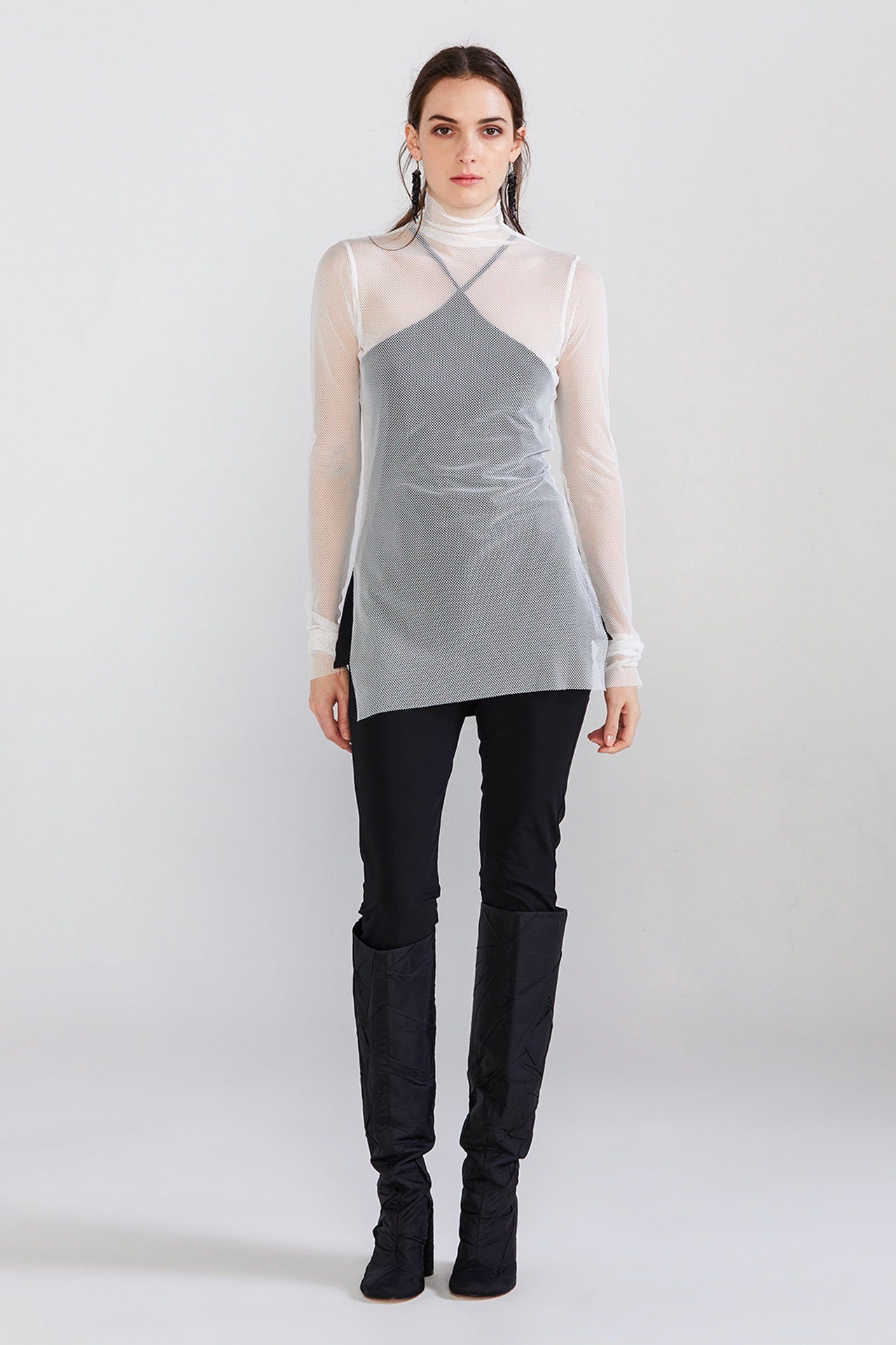 Undone Tunic - Ivory Diamond Mesh in Ivory - Taylor