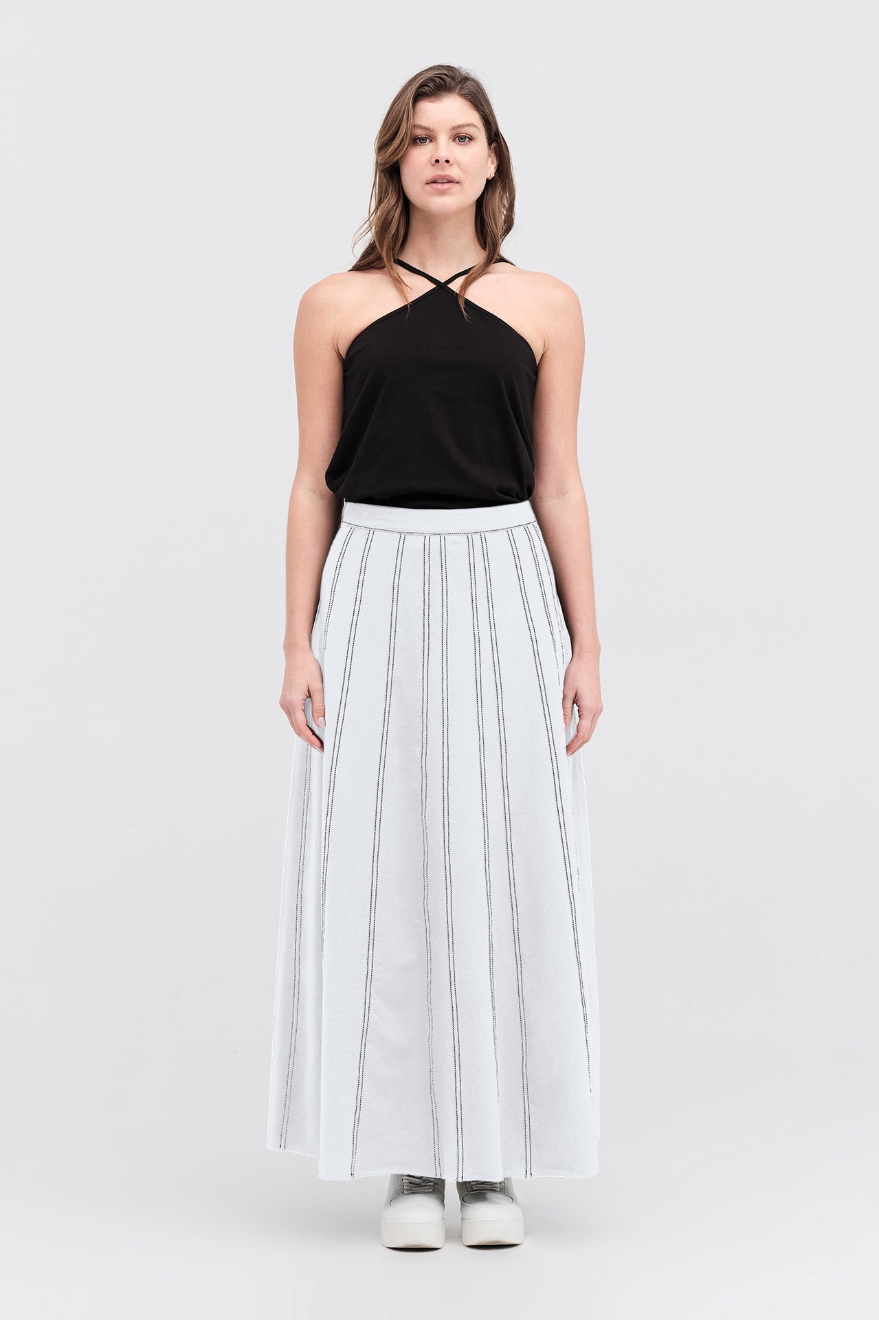 Knit Opposition Skirt - Ivory/black in Ivory - Taylor