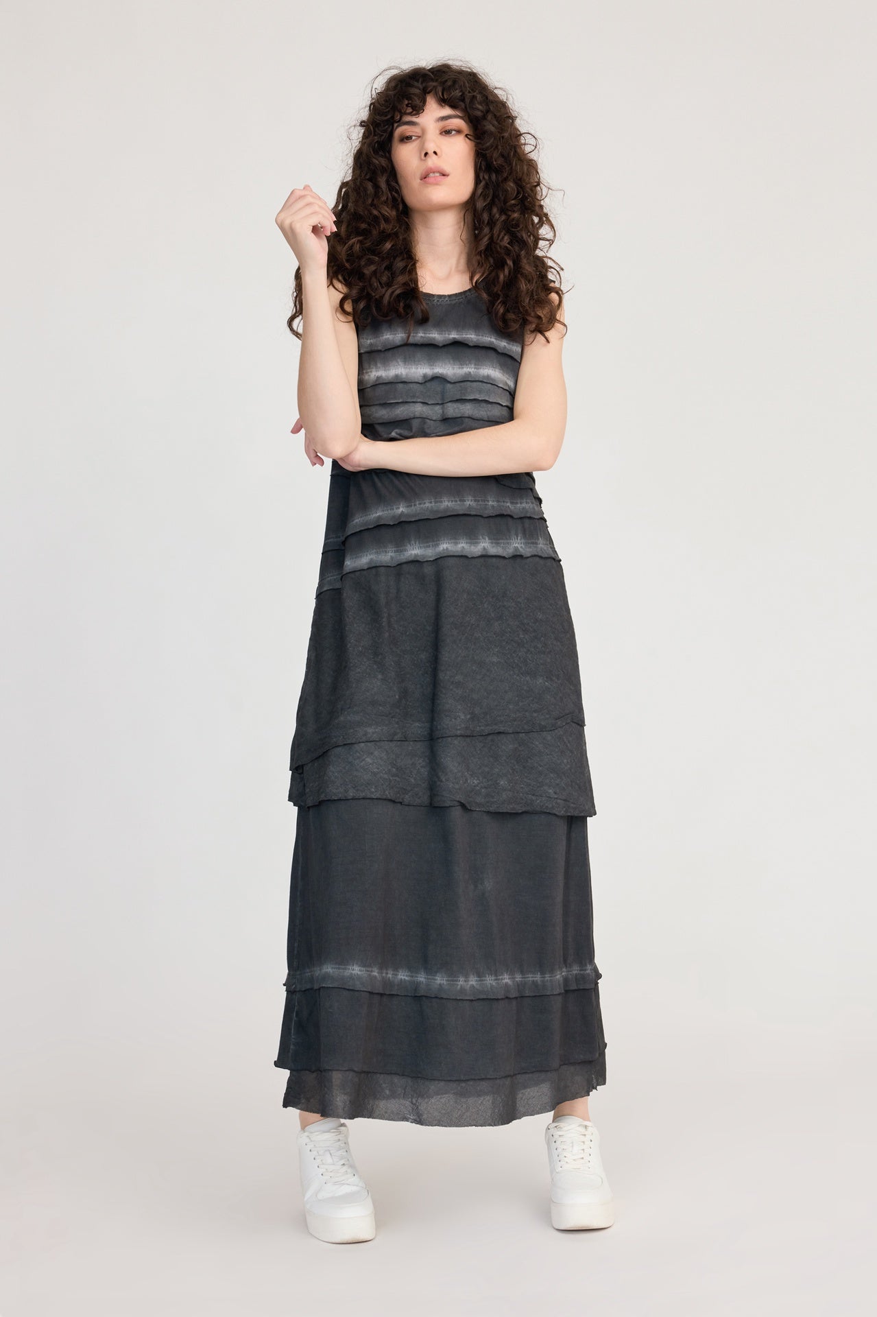 Strand Singlet Dress - Blackened Grey in Black - Taylor