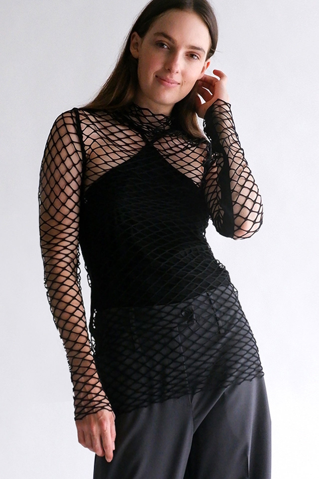 Mesh Contend Tunic - Black in Black - Taylor