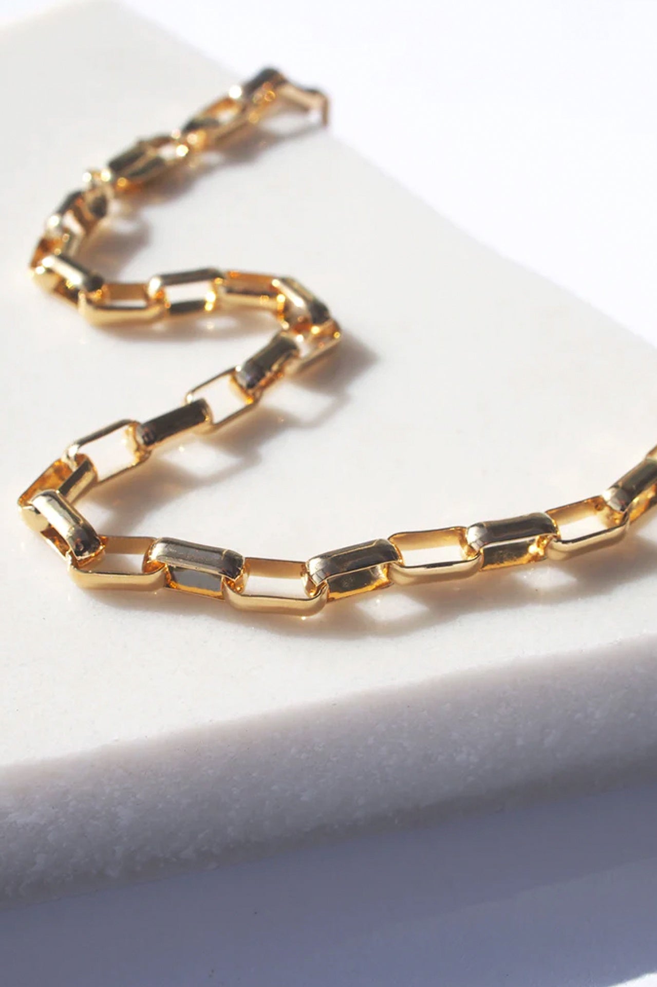 Box Link Necklace - Gold in Gold - Taylor